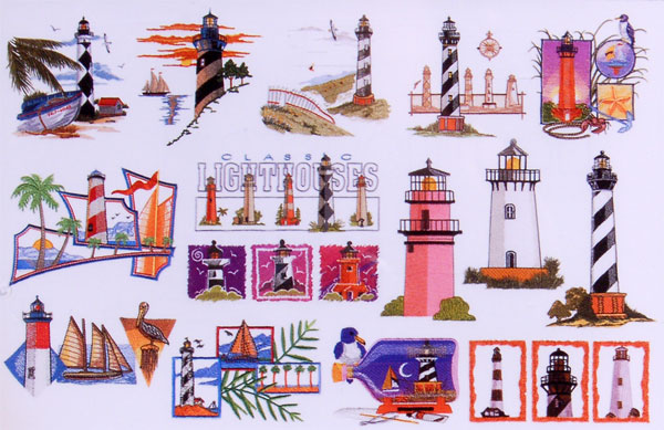 Baby Lock Embroidery Design CD - Lighthouses