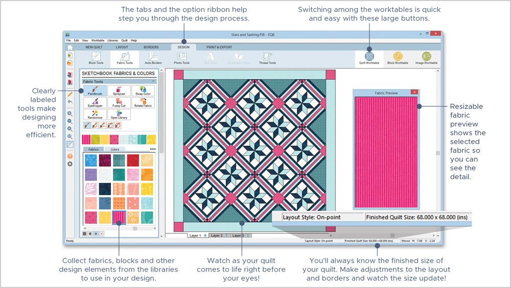 Electric Quilt 8 EQ800 Quilt Design Software