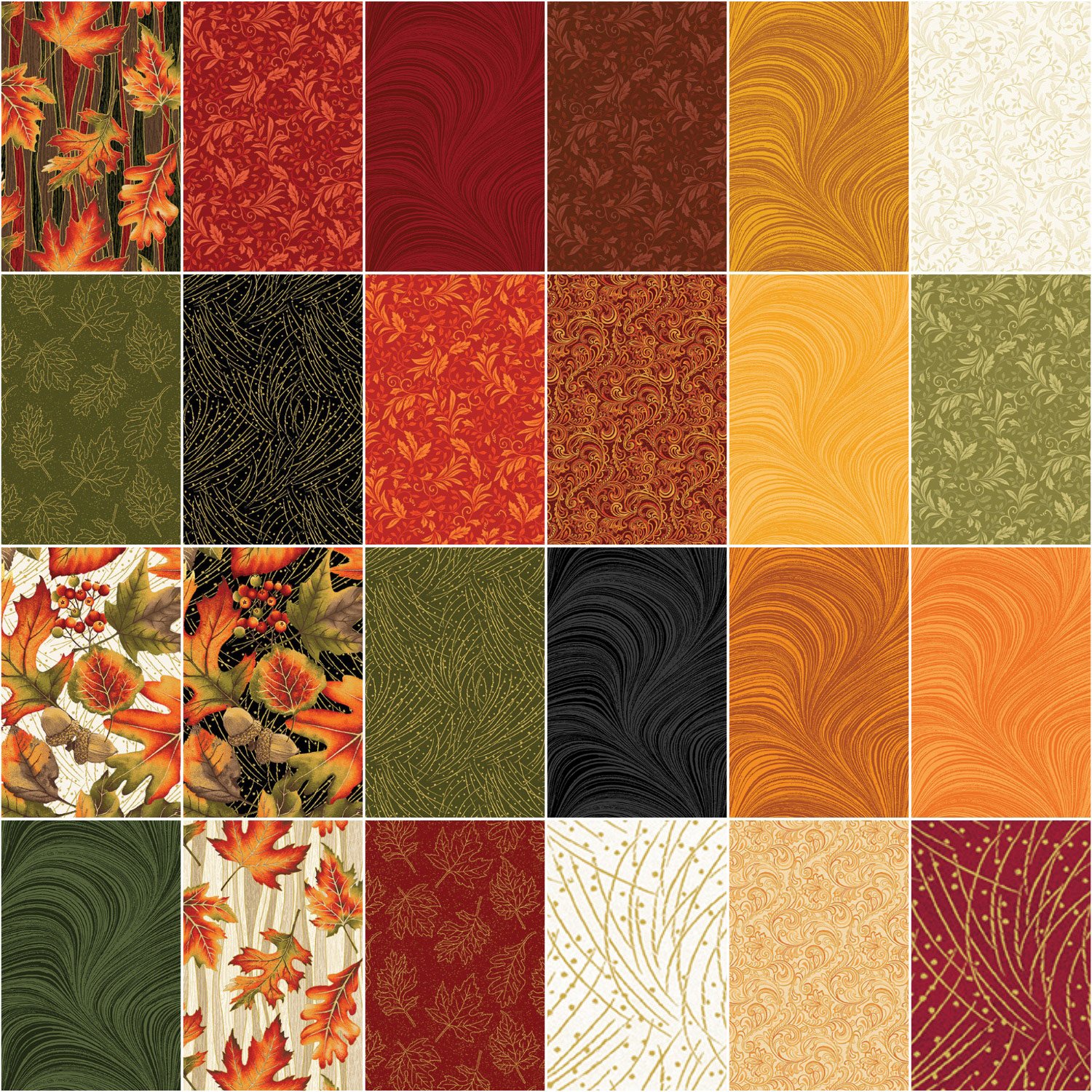 Autumn Leaves 5 in x 5 in Fabric Pack (42 Pieces)This model is ...