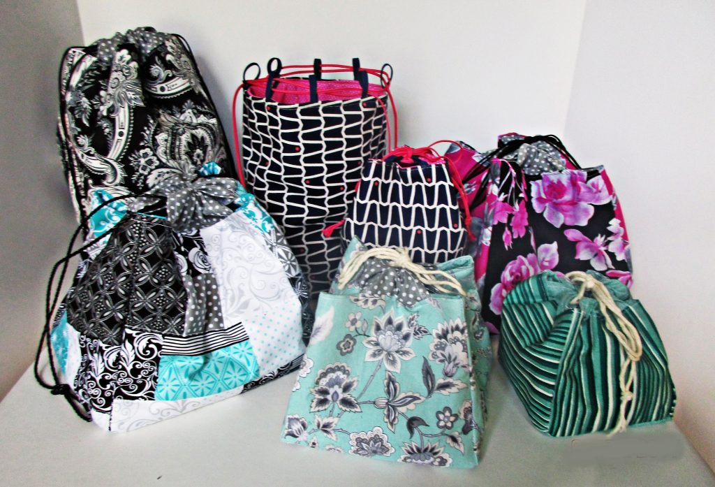 Tutorial: More Kinchaku Japanese Drawstring Bags | SewingMachinesPlus ...